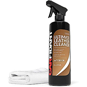 Carfidant Ultimate Leather Cleaner - Full Leather & Vinyl Cleaning Kit with Microfiber Towel for Leather & Vinyl Seats, Automotive Interiors, Car Dashboards, Sofas & Purses! - 18oz Kit