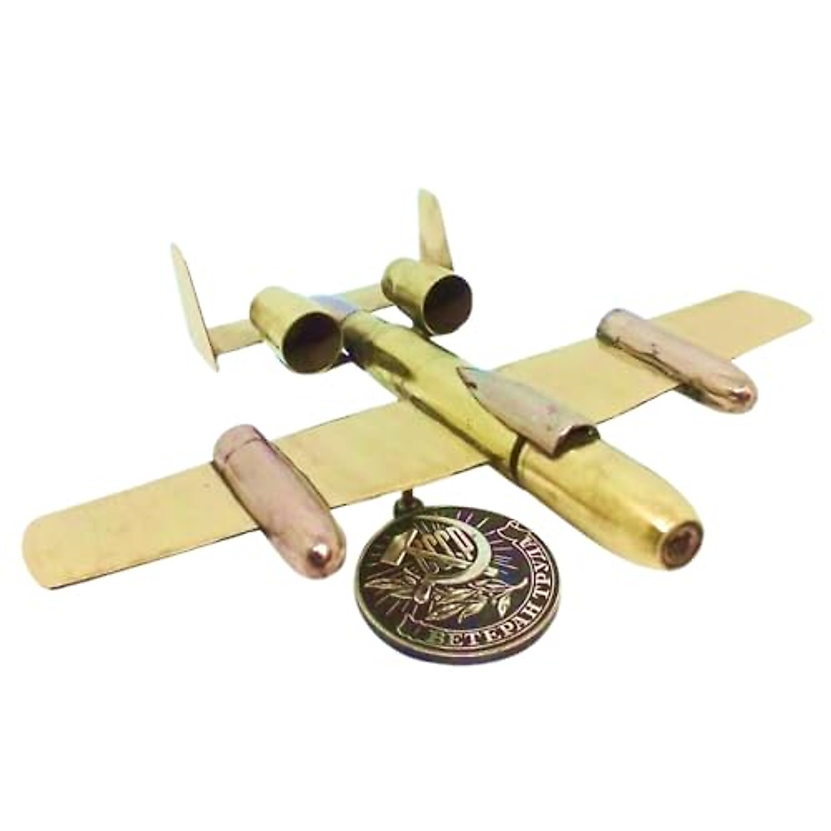 Handmade Trench Art American Jet Fighter A -10 Diecast Model. Table Figurine. Steampunk Style. Military Aircraft Model. Gift. Souvenir.