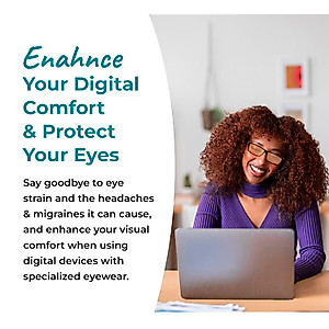 Fit Over 99.9% Anti Blue Light Blocking Computer and Gaming Glasses for Women and Men - Fitover Your Prescription or Reading Glasses - Sleep Better - Reduce Eye Strain - Stop Headaches