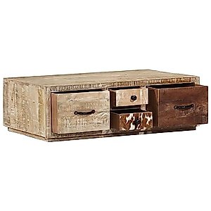 QJBSAVVA Coffee Table 35.4"x23.6"x11.8" Solid Mango Wood,Entrance Table Tray Tables Center Table Low Table Suitable for Meeting Rooms, Reception Rooms, Offices