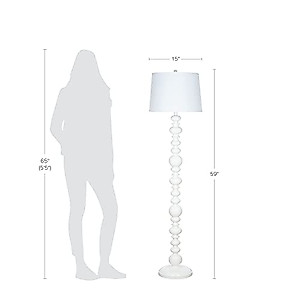 Catalina Lighting 59" Balustraude Wood-Look Floor Lamp, Glossy White