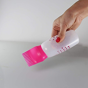 Poitemsic 3pcs 6oz Hair Color Oiling Bottles Root Comb Squeeze Applicator Bottles With Dots For Hair Dye Coloring & Oiling Care,Hair Bleach