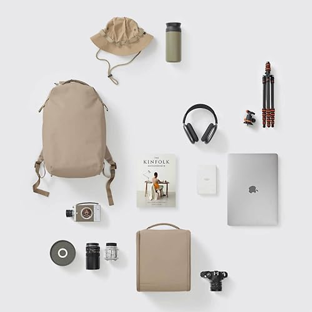 Urth Norite 24L Modular Camera & Laptop Travel Backpack — Water Resistant, Anti-Theft, Recycled Bag for DSLR, 13-16 Inch Laptop in Beige