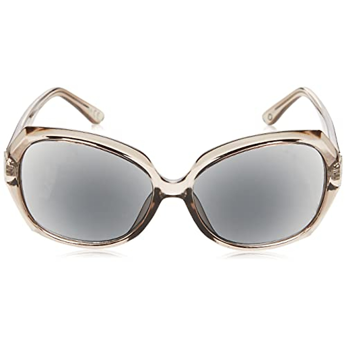 Sofia Vergara x Foster Grant Sofia Vergara x Foster Alejandra Square Reader Sunglasses for Women, Shiny Crystal Taupe, 58 mm + 1.25