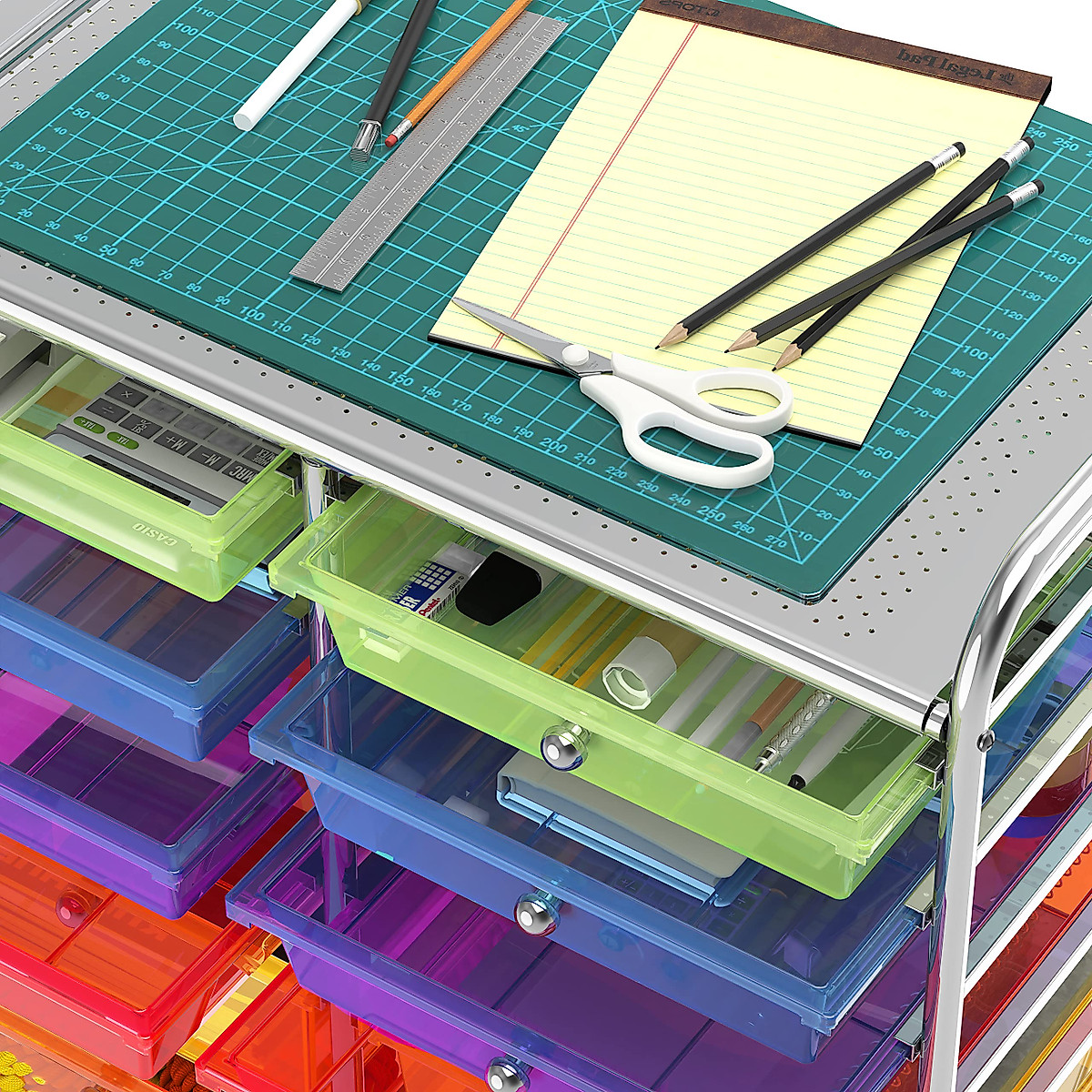 Simple Houseware 12-Drawers Rolling Storage Cart, Multicolor