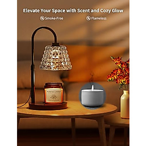 Candle Warmer Lamp with Timer - Adjustable Height w/2 Bulbs, 4 Levels Dimmable -Ideal Bedroom Home Decor & Graduation Gifts for Women Electric Wax Melter Widened Design for Various Scented Candles