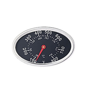 Mtsooning Grill Thermometer Replacement for Nexgrill Brinkmann Charmglow, 3 Inch BBQ Gauge Stainless Steel Heat Indicator, Oval Barbecue Temperature