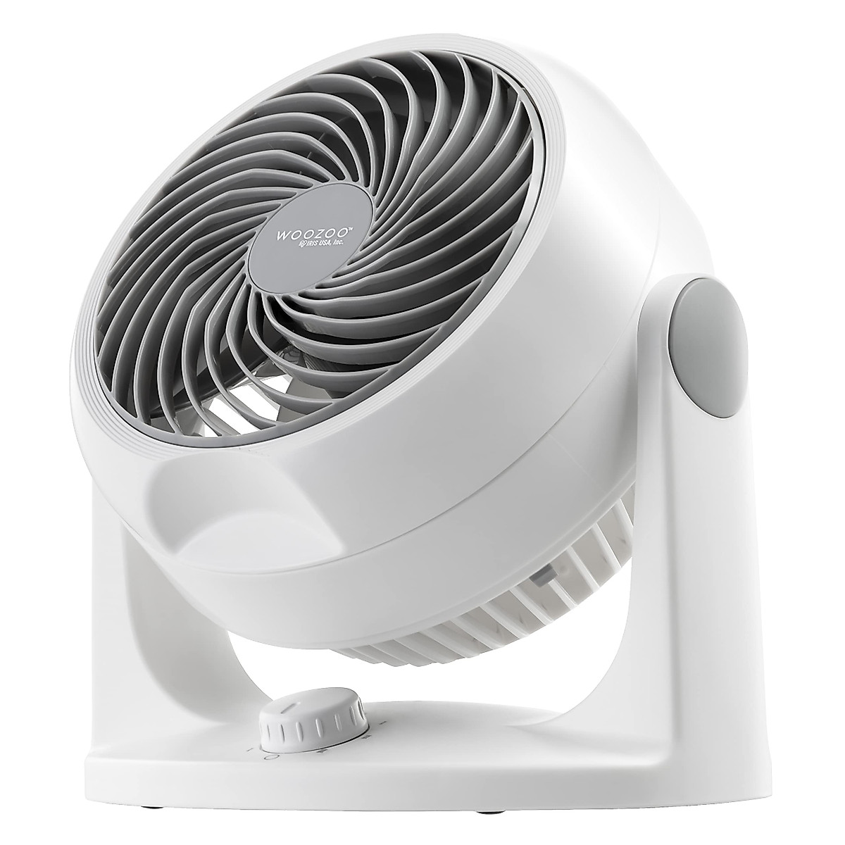 IRIS USA WOOZOO Air Circulator Fan, Vortex Fan, Desk Fan, Portable Fan, 3 Speed Settings, 6 Tilting Head Settings, 74ft Max Air Distance, Large, White