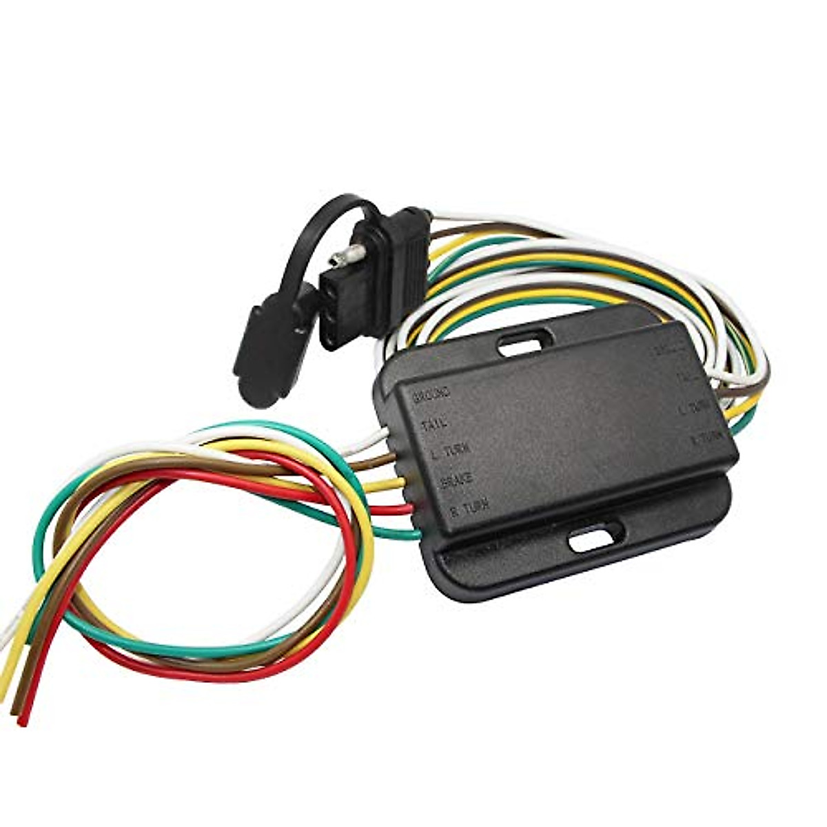 NEW SUN Non-Powered 3 Way to 2 Way Trailer Taillight Converter with Standard 4-Way Flat Wire Harness Connectors,Weatherproof