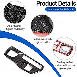 Fit for Toyota Supra GR A90 A91 MK5 2019-2024 Gear Shift Panel Trim Cover, Gear Shift Console Anti-Scratch Panel Protector Frame Cover, Carbon Fiber Pattern Black