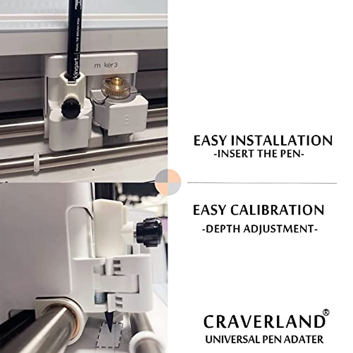 CRAVERLAND Universal Pen Adapter Set,Compatible with Cricut Maker 3/Maker,Explore Air 2/Air,Explore 3/Explore,Work with Sharpie,BIC,Crayola,Sakura and More Pens Less Than 0.5"