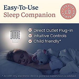 Plug in White Noise Sound Machine with Adjustable Kids Night Light for Sleeping, 9 Non-Looping Sounds, Timer, Volume Control & Headphone Jack | Portable Noise Maker for Adults & Baby, Home, Office