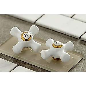 Kingston Brass KS7277PXBS English Country 8" Bridge Kitchen Faucet with Sprayer, Brushed Brass