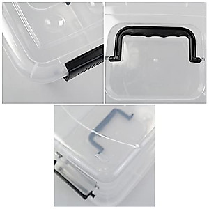 DynkoNA 6 Packs 6 Quart Clear Boxes, Plastic Small Storage Boxes with Lids