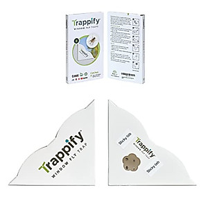 Trappify Window Fly Traps: House Window Fruit Fly Traps for Indoors, Gnat, & Other Flying Insect, Disposable Indoor Fly Trap with Extra Sticky Adhesive Strips - Inside Home Housefly & Bug Catchers (8)