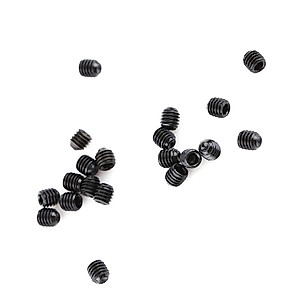 Oumefar 200Pcs Screws Grade Carbon Steel M3 Black Cup Point Screw Assortment Steel Set Screw Hex Socket Set Screw Bolts Nut Bolt Assortment Used for Industry