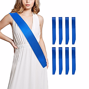8 Pcs Sash Blank Satin Sash Royal Blue Sash Party Decorations, Bride To Be Sash, Plain Sash, Diy Sash Sashes for Pageants, Birthday, Homecoming, Graduation, Hen Party, Wedding, Make Your Own Sash