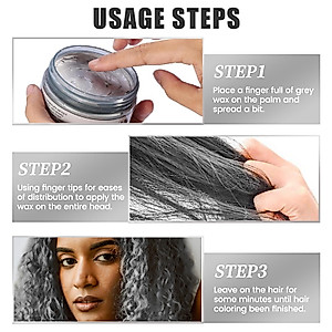 SOVONCARE Gray Temporary Hair Wax Color, Professional Styling Pomades Natural Hairstyle Clay for Men & Women Christmas Cosplay Date 4.23 oz (Sliver Gray)