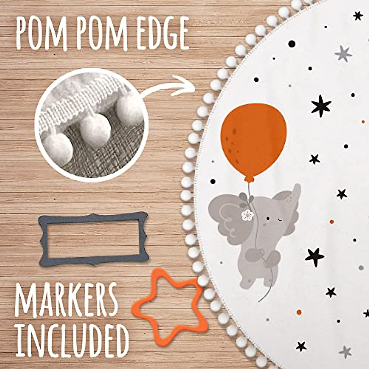 Milestone Blanket with Two Markers, Gender Neutral Baby Milestone, Baby Monthly Milestone, Baby Milestone Blanket, Baby Monthly Milestone Blanket, Baby Growth Chart Blanket (60"x40")