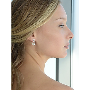 Mariell Pearl Drop Earrings with Cubic Zirconia Crystals For Brides, Weddings, Mother's Day Jewelry Gift