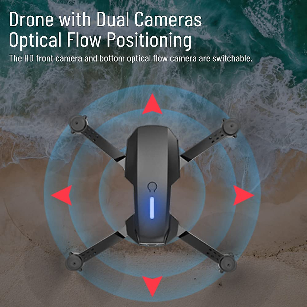 THOAML 2023 Foldable Drone with 4K Dual Camera for Adults, RC Quadcopter WiFi FPV Live Video, Altitude Hold, Headless Mode 2
