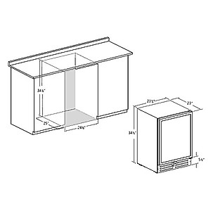 Smith & Hanks RW145DR 46 Bottle Dual Zone Under Counter Wine Refrigerator, 24 Inch Width, Built-In or Free Standing