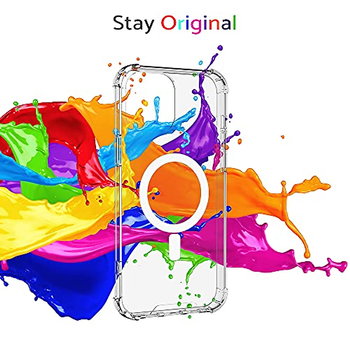 TORU MX Slim for iPhone 12 / iPhone 12 Pro Magnetic Case, Compatible with Magsafe, Hybrid Transparent HD Clear Case with Crossbody Strap, Scratch Resistant, Air Bumper Shock-Absorbing Corners