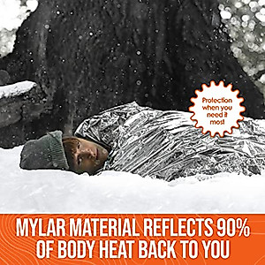 Go Time Gear Emergency Blankets for Survival (12 Pack), Mylar Emergency Survival Gear for Home, Camping, Hiking & Outdoor Survival Kits, Stay Warm, Dry, & Safe with Our Compact Space Blanket