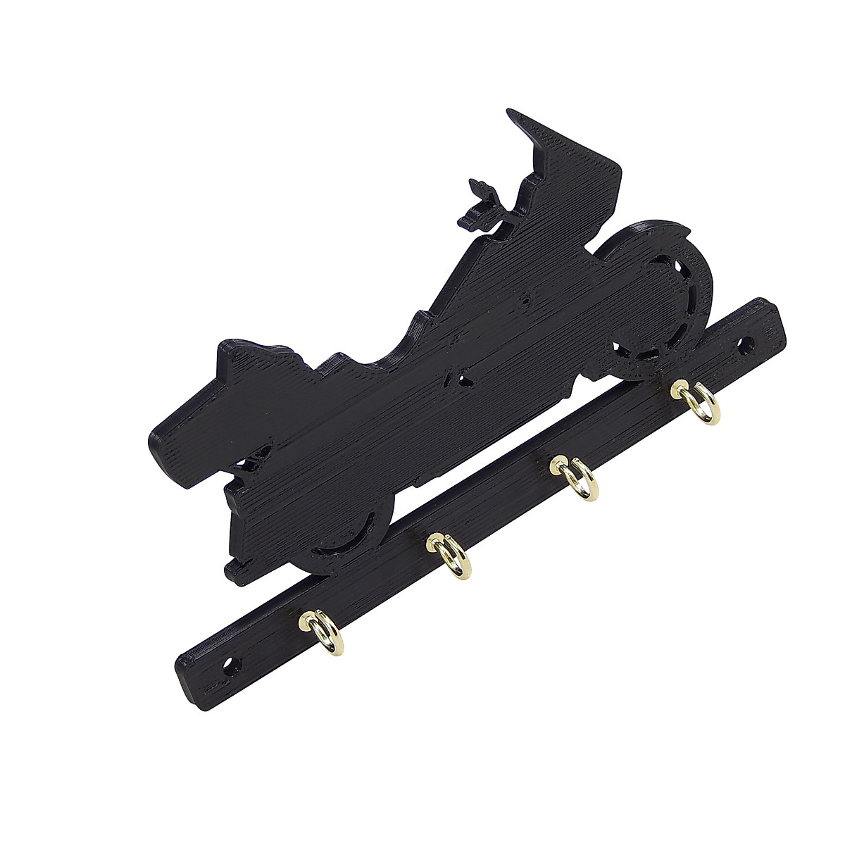 Key Rack Holder Hanger Compatible with Harley Road King Motorcycle Wall Entryway Organization Housewarming New Home Gift - 6" x 3 3/8" x 3/16" - Four Hooks