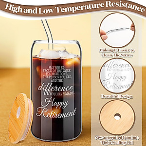 Lallisa Retirement Gifts for Men Women Retirement Party Decoration Retirement Glass Gifts Inspirational Gifts for Friends Coworkers Doctor Nurse Teacher on Mother's Day(Retirement)