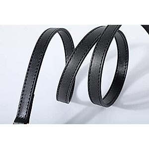 GOXTECHGenuine Leather Purse Strap Replacement Crossbody Handbag Long Adjustable (Black-shoulder strap)