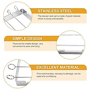 YARNOW Outdoor Grills 1 Set of Rib Rack Chicken Leg Wing Rack Grilled Chicken Rack Meat Roasting Rack Garden BBQ Rib Rack Metal Roaster Stand Barbecue for Grilling Barbecuing Portable Grills