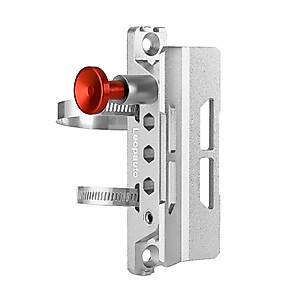 Leopauto Vehicle Fire Extinguisher Mount Bracket, Aluminum Adjustable Quick Release Roll Bar Fire Extinguisher Bottle Mount with 8 Clamps, Compatible with Jeep Wrangler JK TJ Rubicon UTV, Silver