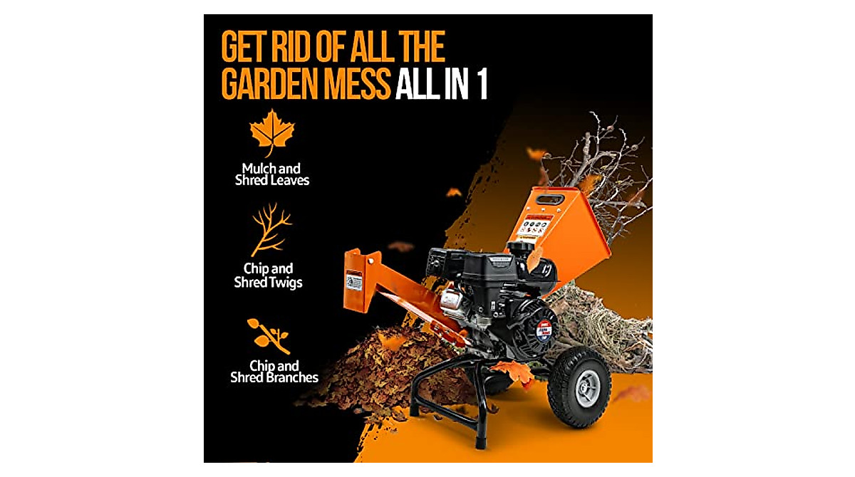 SuperHandy Wood Chipper: 7HP Power & Compact Design