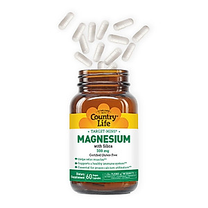 Target-Mins Magnesium with Silica 300mg, 60 Vegan Capsules, Certified Gluten Free, Certified Vegan