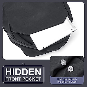 coofay Black Carry on Backpack For Women Men Waterproof College Gym Backpack Lightweight Small Travel Backpack Rucksack Casual Daypack Laptop Backpacks Hiking Backpack