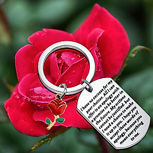 UJIMS Sorry Gifts Funny Apologizing Keychain Idea I Hope You Accept These Words Of Apology for Him Her Forgive Me Gift (Forgive Me Keychain)