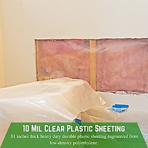 Farm Plastic Supply - Clear Plastic Sheeting - 10 mil - (10' x 100') – Clear Plastic Roll for Spray Barrier, Construction Plastic Sheeting, Roll of Plastic Sheeting Heavy Duty, Thick Plastic Sheeting