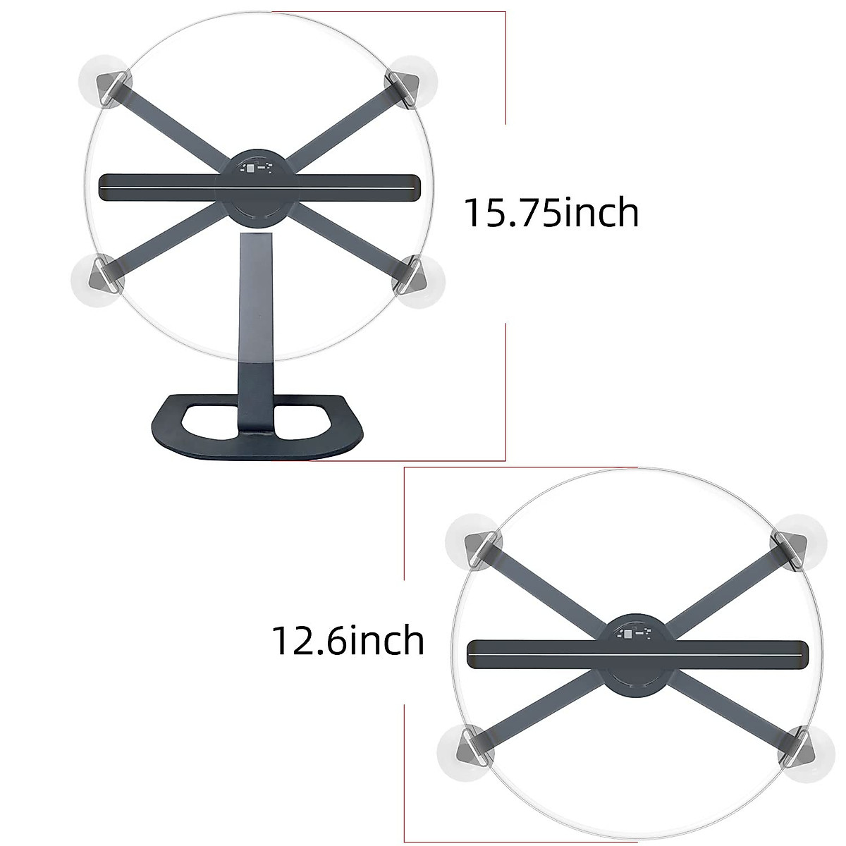 3D Hologram Fan WiFi Projector with 700 Video Library, Tabletop Holographic LED Ceiling Skylight Night Light for Halloween, Shop, Bar,Casino, Party Advertising Display 12.6 inch Missyou