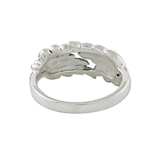 NOVICA Artisan Handmade Marcasite Pave Ring Sterling Silver Luminous Garden Grey Cocktail Thailand Leaf Tree Floral [ring Front 0.3 in L x 1 in W Band Width 3 mm W] ' Luminous Garden'