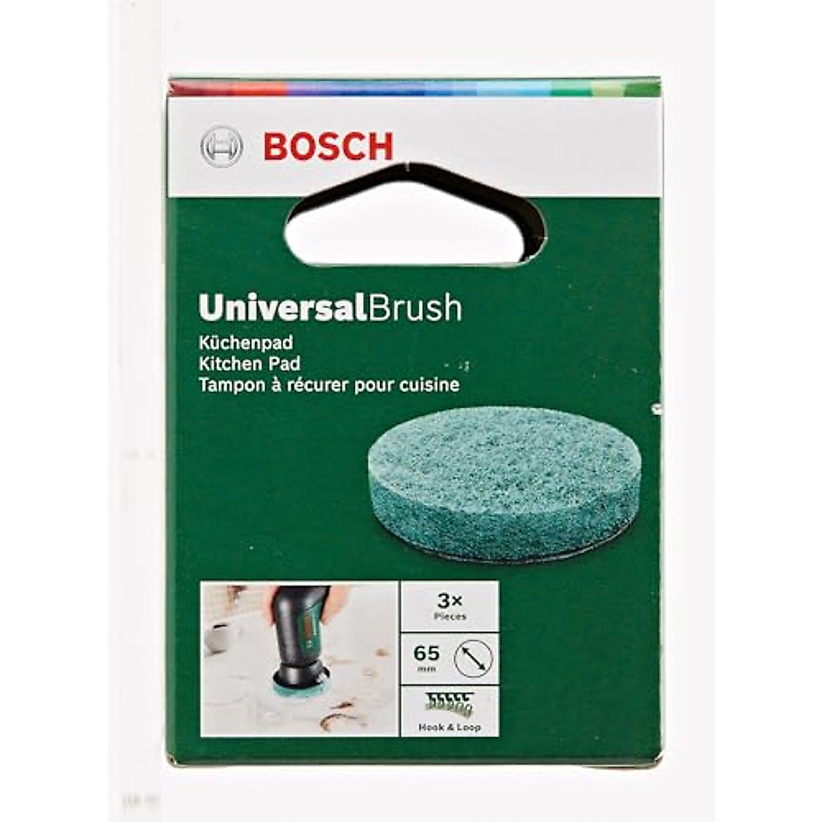 Bosch Kitchen Pad for Electric Cleaning Brush UniversalBrush (3 Pieces Included, in Carton Packaging)