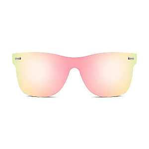 FEISEDY Sunglasses, Rimless Mirrored Sun Glasses with Reflective One-Piece Lens, B4114