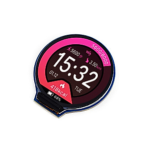 NGW-1pc 1.28inch Round LCD Display Module 65K RGB Colors 240×240 Resolution with SPI Interface Embedded GC9A01 Driver Grey