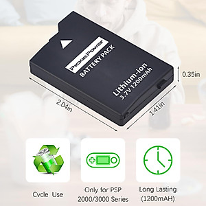 Pickle Power PSP 3000/2000 Battery with PSP Charger Cable for PSP 3000 / PSP Slim 2000 PSP-S110,PSP-3001, PSP-3000, PSP-3002, PSP-3004, PSP-2001, PSP Slim Console