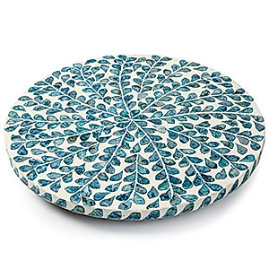 CLAYNIX Lazy Susan for Countertop - Lazy Susan for Table, Mother of Pearl Turntable Organizer, Wood Round Spinning Tray Rotating for Kitchen, Cabinet, Counter Spice Pantry.12.5 Inch