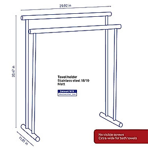 kela Free Standing Towel Rack Stand - Two Tier Organizer for Bath and Hand Towels - Sturdy by Weight - Elegant by Design - Chrome