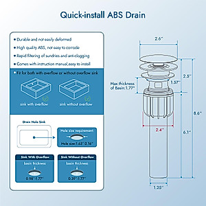 Cinwiny Bathroom Sink Faucet 4 Inch 2 Handle Lavatory Bathroom Vanity Faucets 360 Degree Swivel Spout Modern Deck Mount RV Bathroom Sink Faucet with Pop up Drain,Matte Black