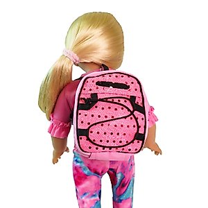 American Fashion World Doll Pink Sequin School Backpack for 18-Inch Dolls | Premium Quality & Trendy Design | Dolls Accessories for Popular Brands