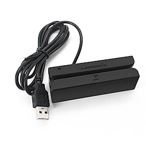 Magnetic Stripe Card Reader, USB 3-Track Mini MSR Card Reader Swiper for Access Control POS System Cashier Registry