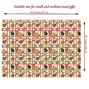 RiukRaiu Christmas Wrapping Paper For Kids Men Women Gift's.Xmas Design-Gift Wrap Contain Snowman Train Biscuit House Candy Skiing Gnome Santa Claus.8 Sheets 20 X 29 Inch, Folded Flat Not Roll